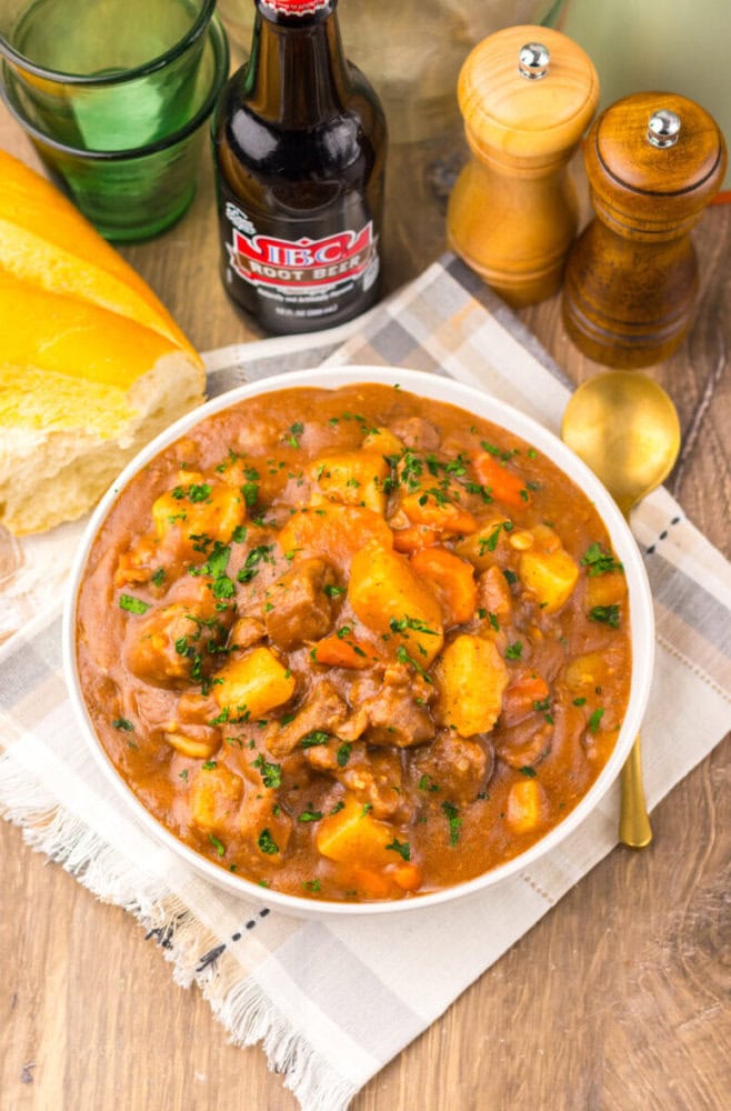 Slow Cooker Root Beer Beef Stew - Super Tasty